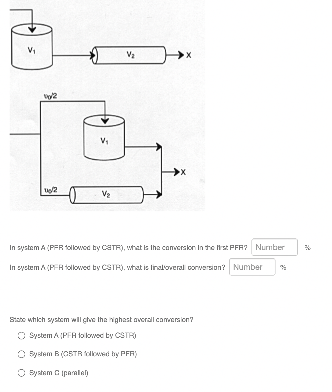 Solved You have 2 ﻿reactors of equal volume ( V1=V2=5 | Chegg.com