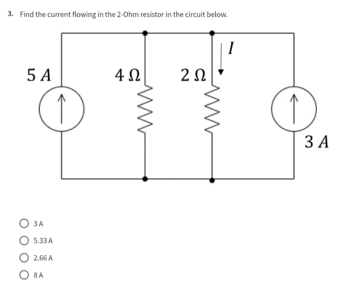 Solved Find the current flowing in the 2-Ohm resistor in the | Chegg.com
