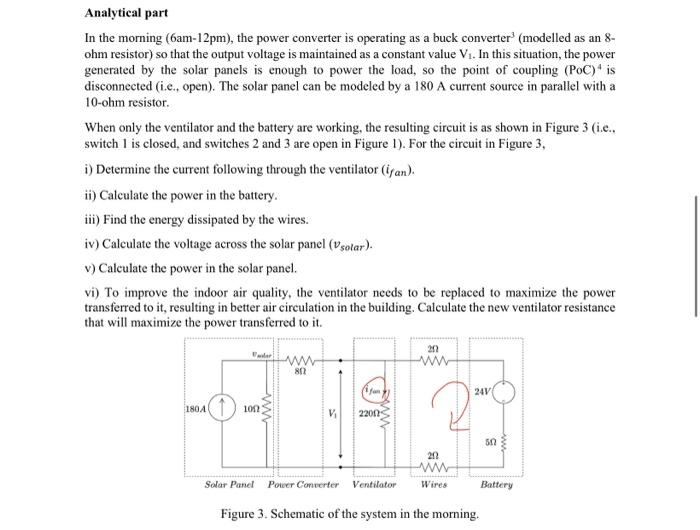1. ﻿ Calculate the power in the battery, ventilator, | Chegg.com