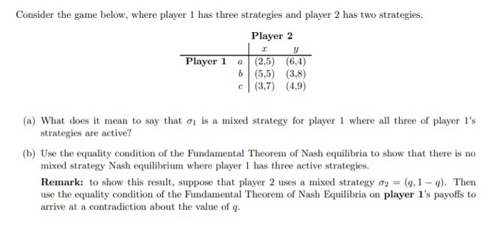 Solved Consider the game below, where player 1 has three | Chegg.com