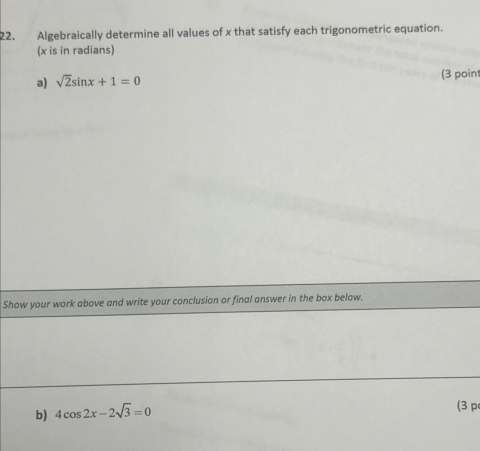 Solved Algebraically determine all values of x ﻿that satisfy | Chegg.com