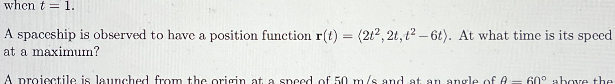 Solved A spaceship is observed to have a position function | Chegg.com