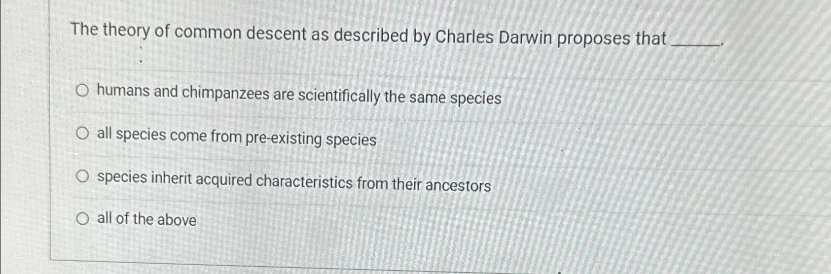 Solved The theory of common descent as described by Charles | Chegg.com