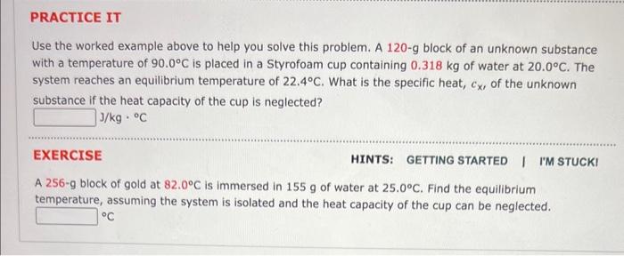 Solved GOAL Solve a calorimetry problem involving only two | Chegg.com