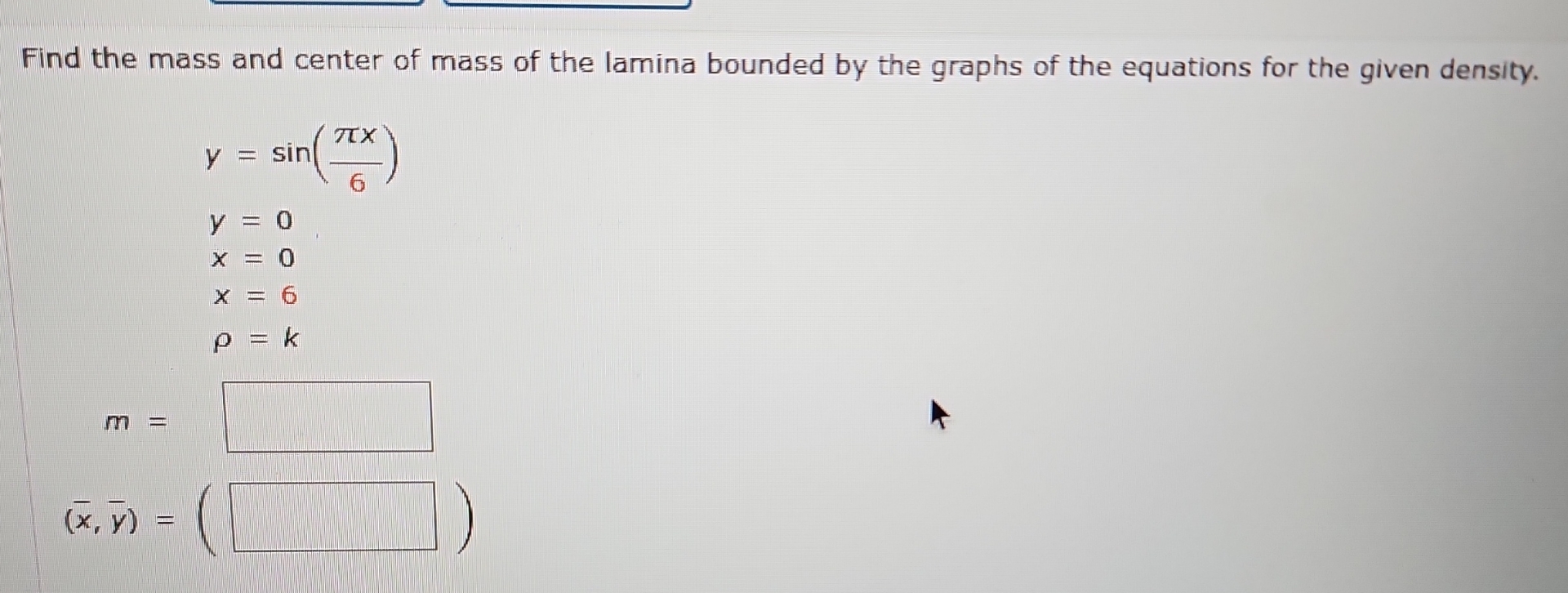 Solved Find the mass and center of mass of the lamina | Chegg.com