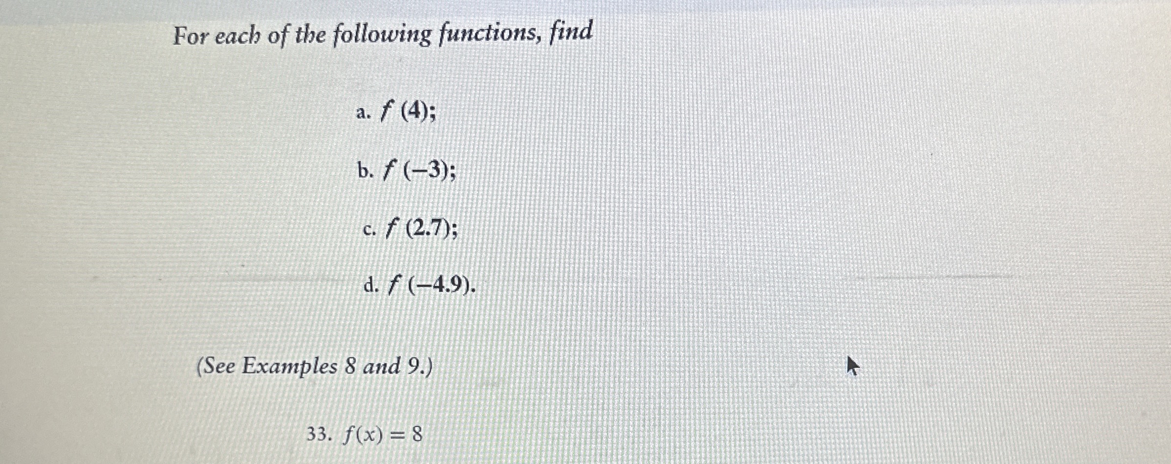 For each of the following functions, | Chegg.com