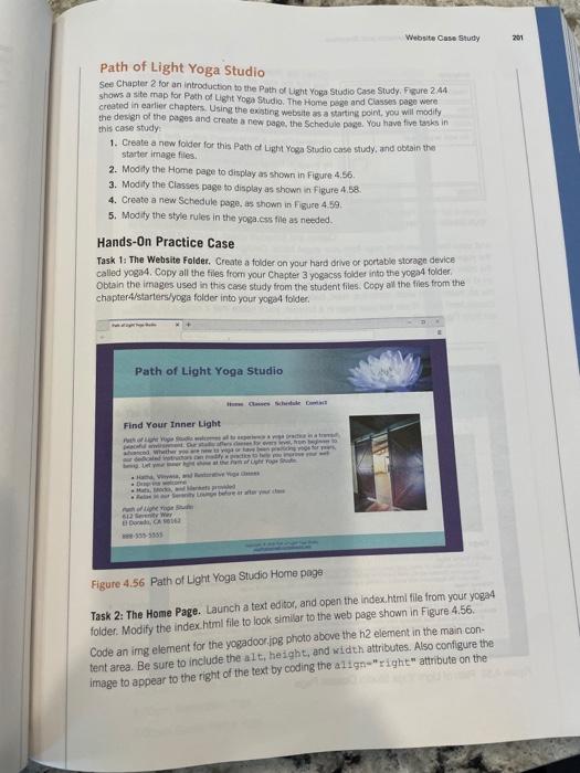 Solved Path of Light Yoga Studio Case Study Chapter 4 HTML | Chegg.com