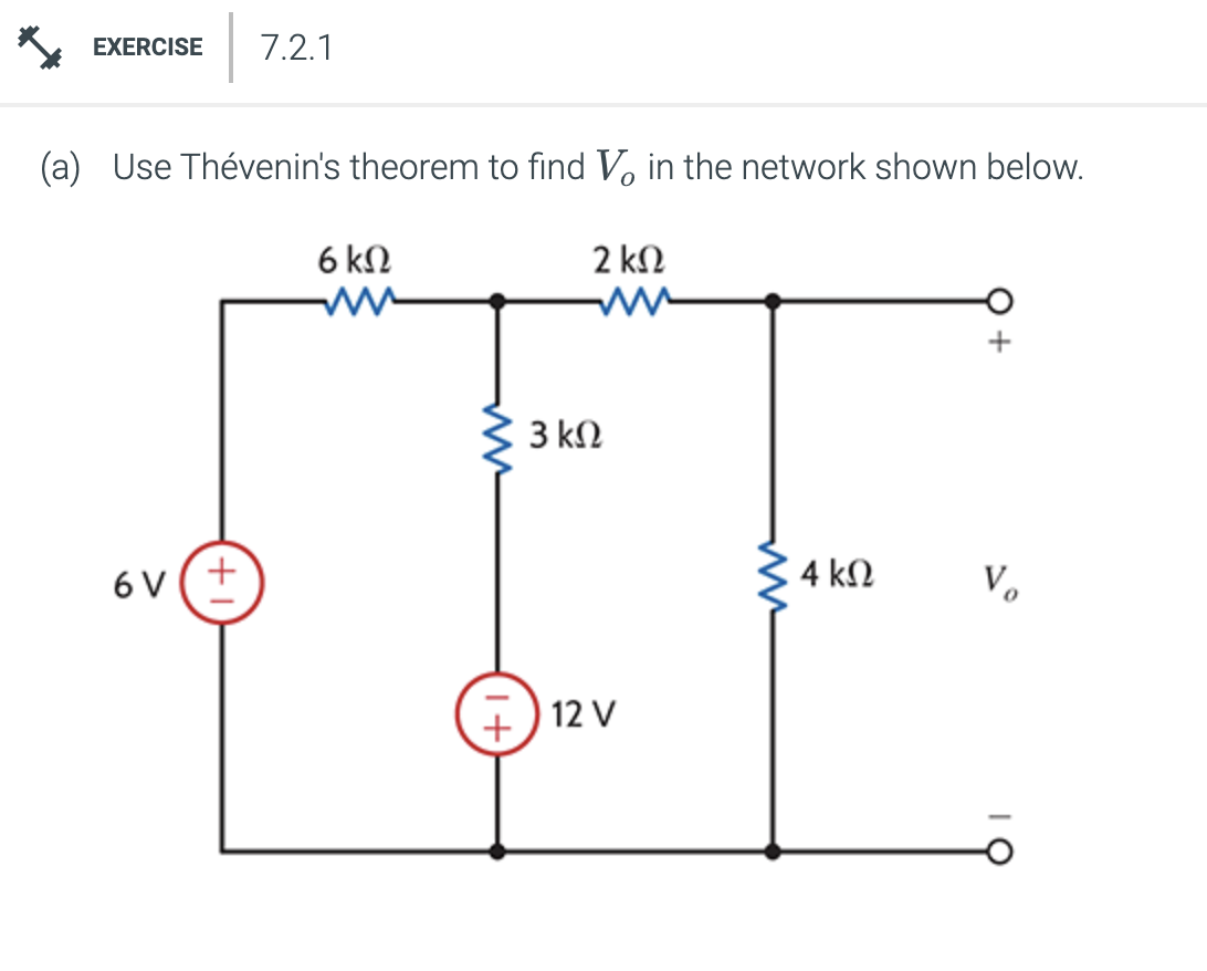 Solved EXERCISE7.2.1(a) ﻿Use Thévenin's theorem to find Vo | Chegg.com