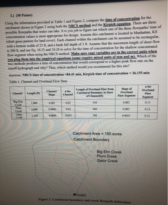 2.) (50 Points) Using the information provided in | Chegg.com