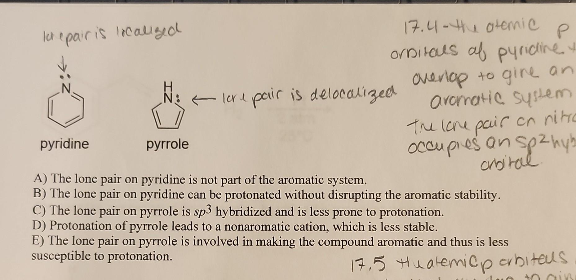 Solved Both pyridine and pyrrole are nitrogen containing | Chegg.com