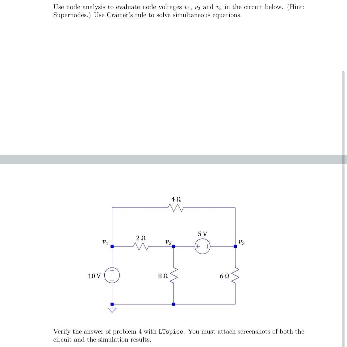 Solved Use node analysis to evaluate node voltages v1,v2 | Chegg.com