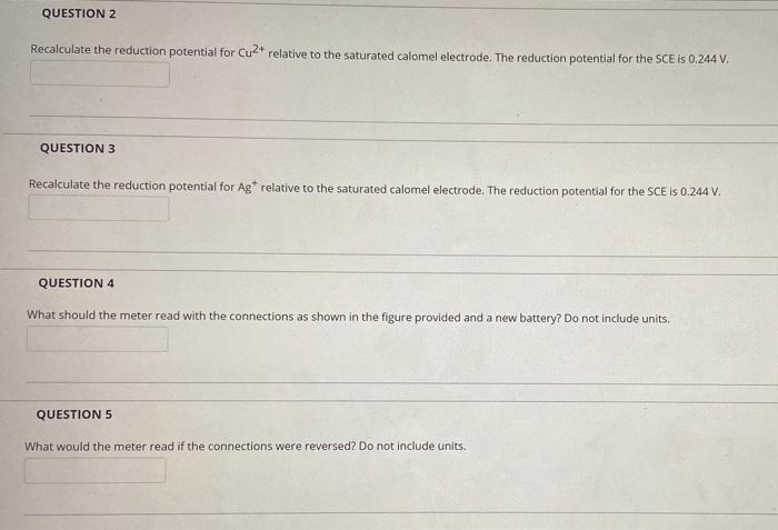 Solved QUESTION 2 Recalculate the reduction potential for | Chegg.com Solved QUESTION 2 Recalculate the reduction potential for | Chegg.com