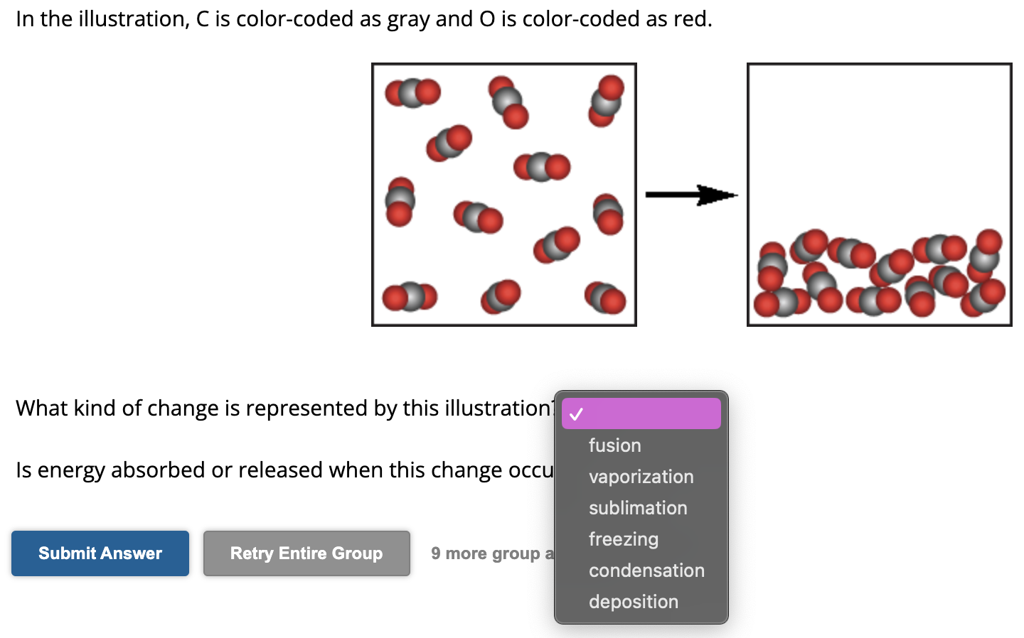 Solved In the illustration, C ﻿is color-coded as gray and O | Chegg.com