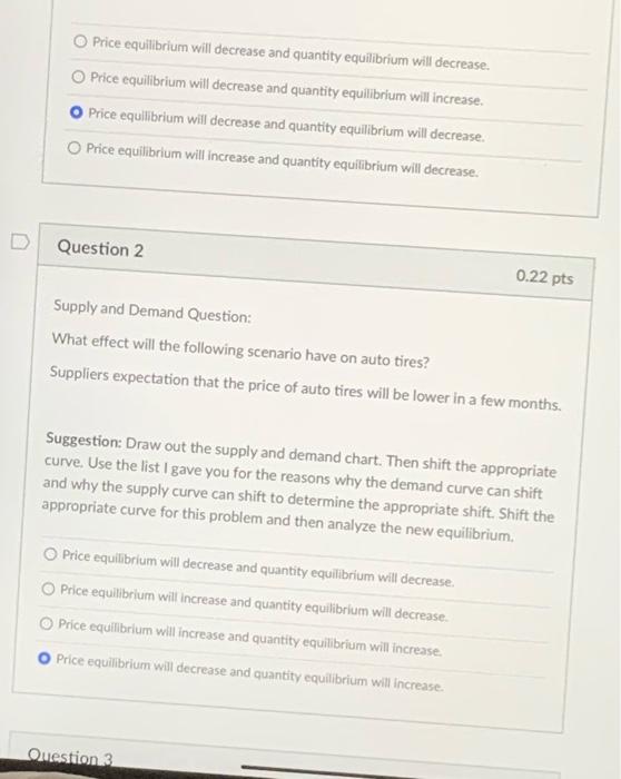 Solved O Price Equilibrium Will Decrease And Quantity 3038