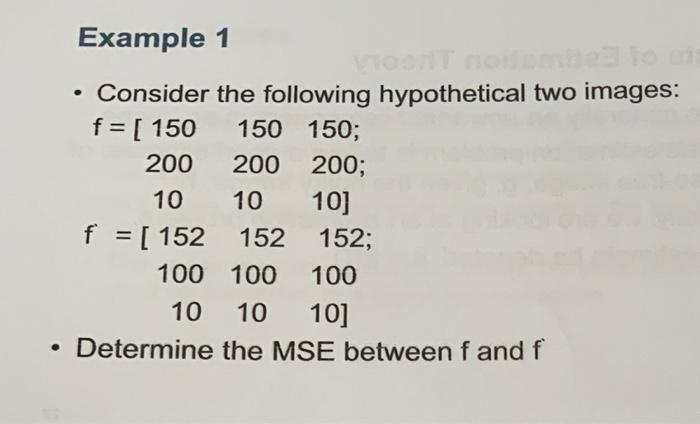 Solved - Consider the following hypothetical two images: | Chegg.com