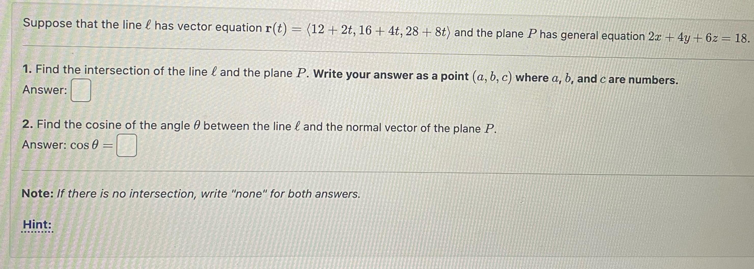 Solved Suppose that the line l ﻿has vector equation | Chegg.com