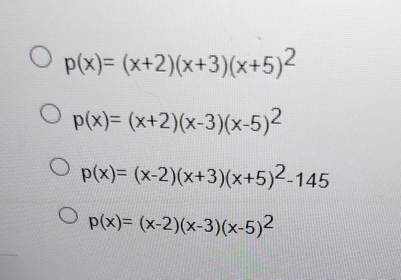 Solved Tell which of the following polynomial functions p(x) | Chegg.com