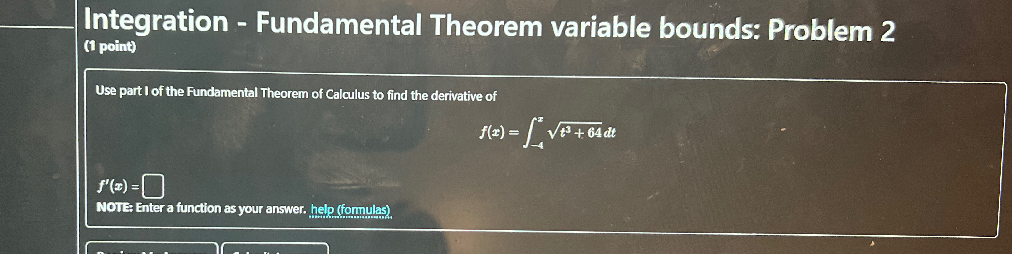 Solved Integration - ﻿Fundamental Theorem variable bounds: | Chegg.com