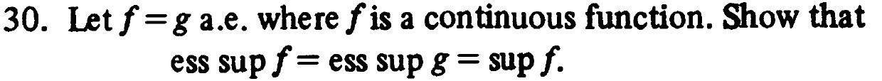 Solved Let f=g ﻿a.e. ﻿where f ﻿is a continuous function. | Chegg.com