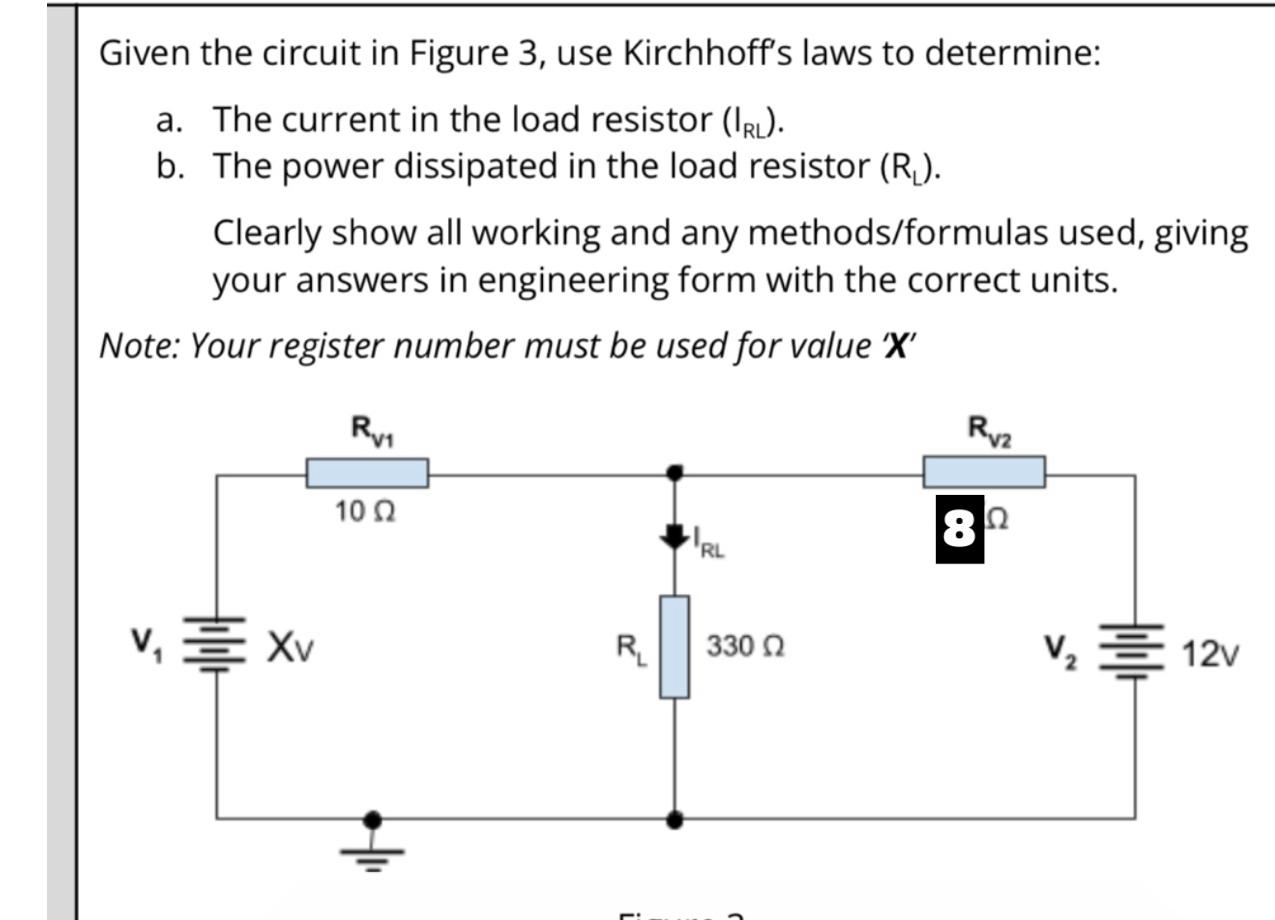 Given the circuit in Figure 3, ﻿use Kirchhoff's laws | Chegg.com