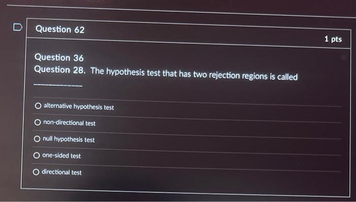 Solved 1 pts Question 36 Question 28. The hypothesis test | Chegg.com