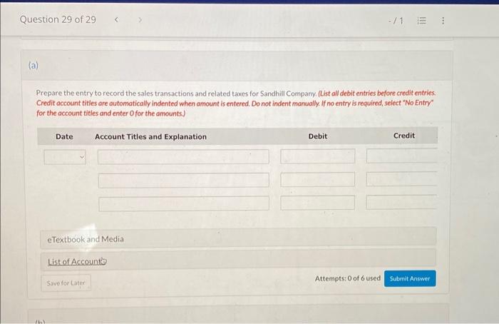 Solved Question 29 of 29 ./1 View Policies. Current Attempt | Chegg.com