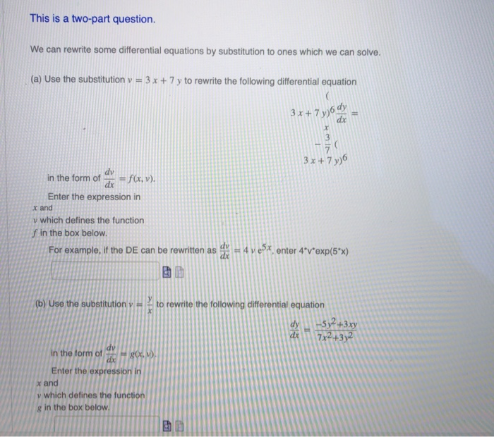 Solved This is a two-part question. We can rewrite some | Chegg.com