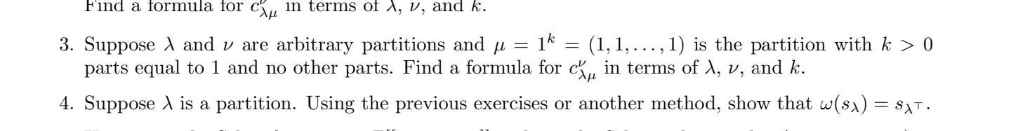 Solved 3. Suppose λ and ν are arbitrary partitions and | Chegg.com