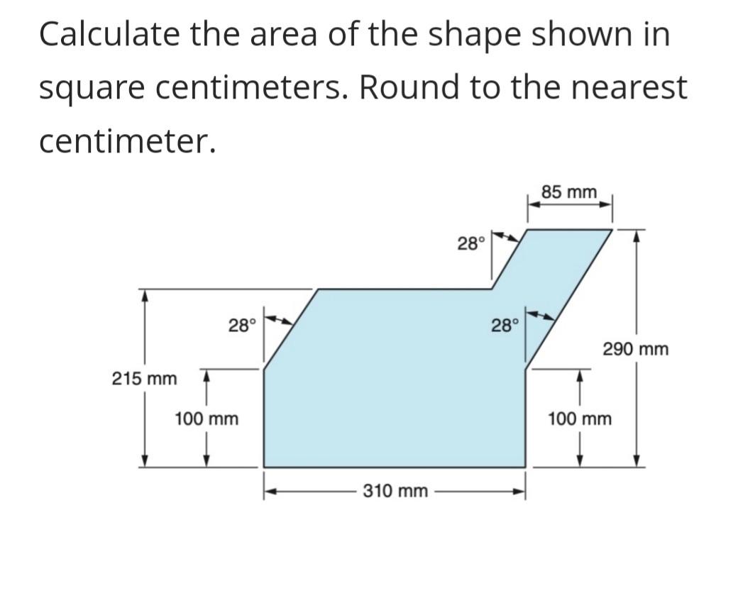 Solved Calculate the area of the shape shown in square | Chegg.com