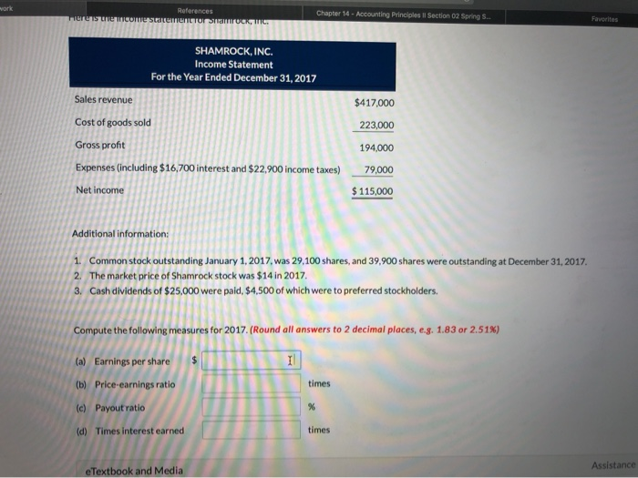 Solved References Chapter 14 - Accounting Principles ll | Chegg.com