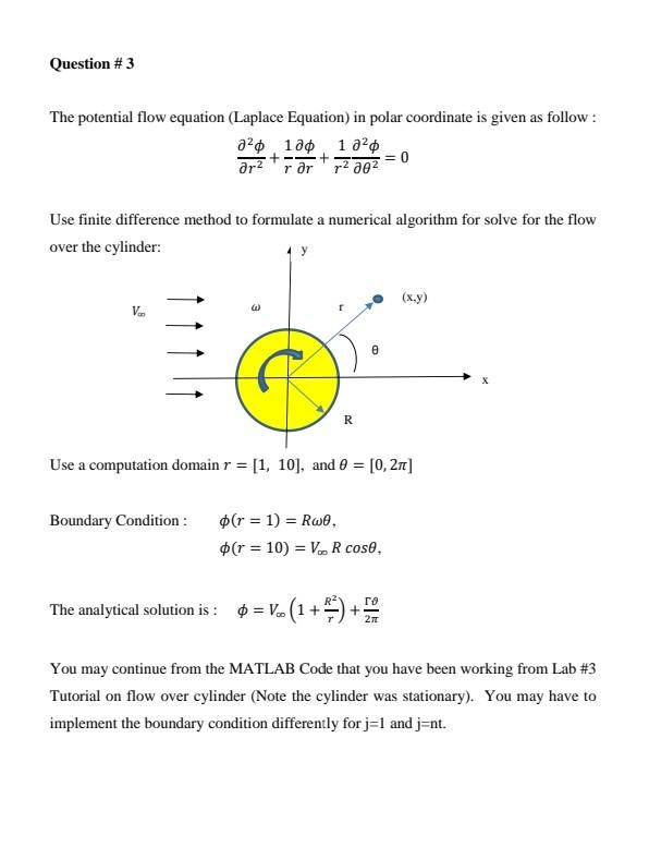 Question #3 The potential flow equation (Laplace | Chegg.com