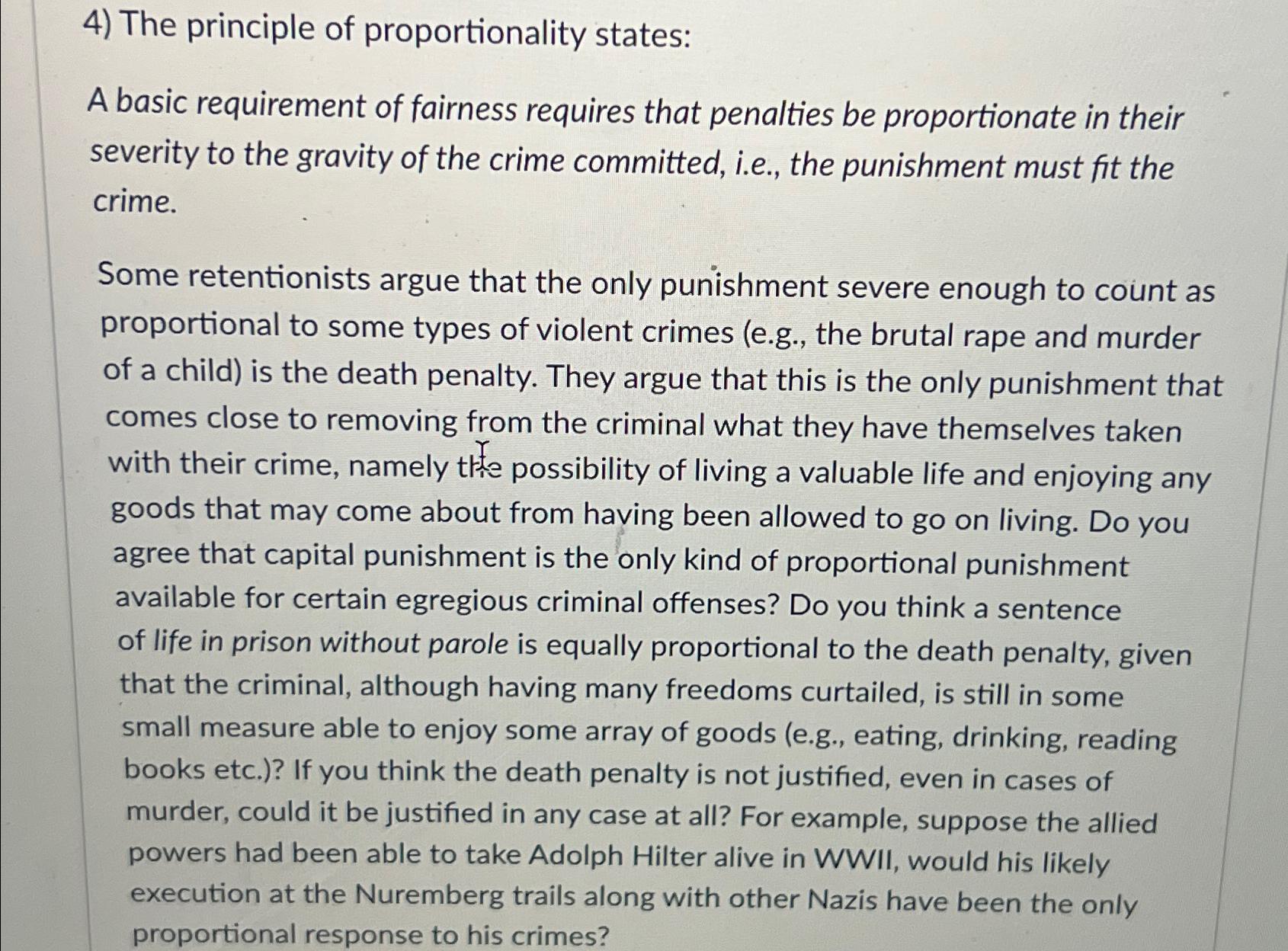 Solved The principle of proportionality states:A basic | Chegg.com