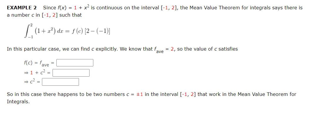 Solved EXAMPLE 2 ﻿Since f(x)=1+x2 ﻿is continuous on the | Chegg.com