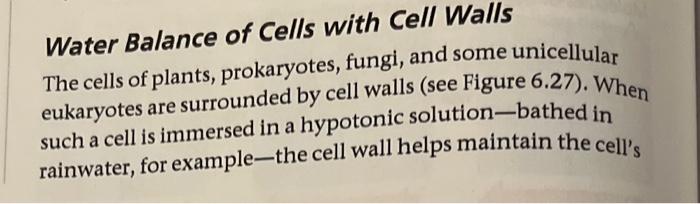Solved Water Balance of Cells with Cell Walls The cells of | Chegg.com