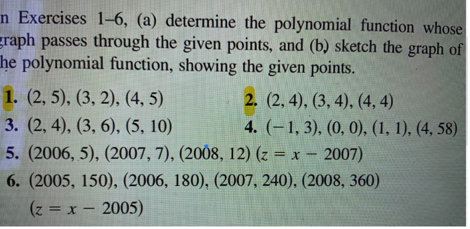 Solved 1 ﻿Y 2 ﻿ Exercises 1-6, (a) ﻿determine the | Chegg.com