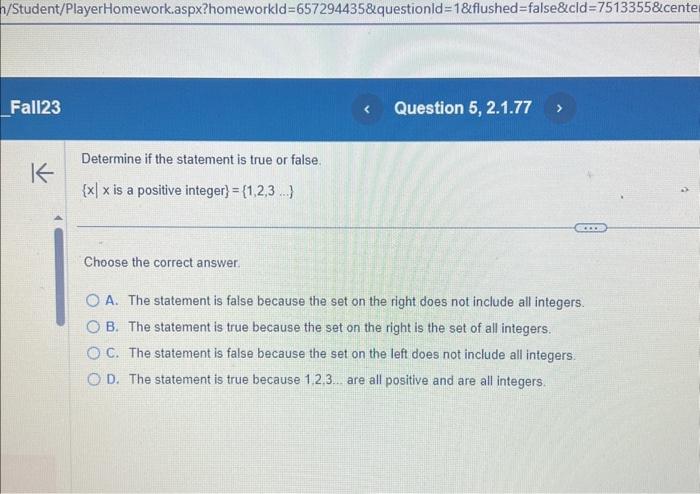 Solved Choose the correct answer. A. The statement is false | Chegg.com
