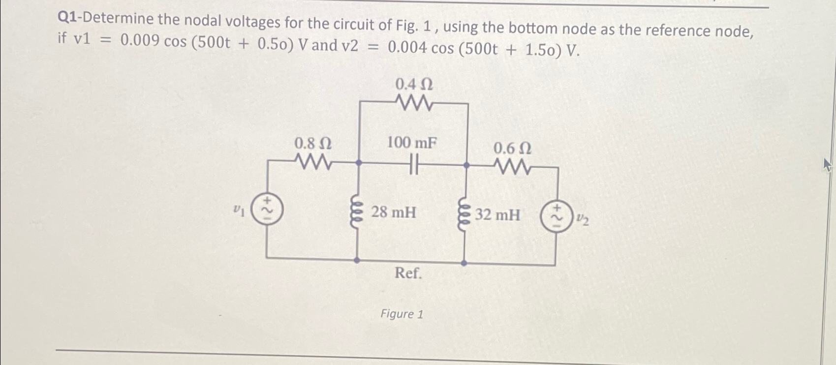 Solved Q1-Determine the nodal voltages for the circuit of | Chegg.com