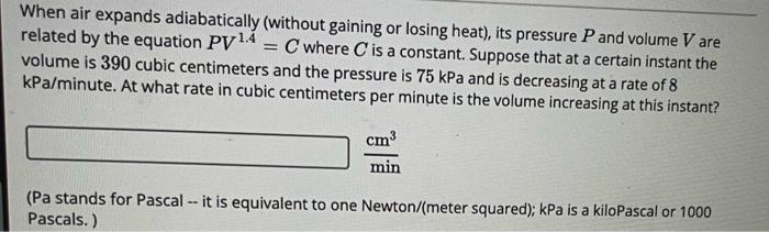 Solved When air expands adiabatically (without gaining or | Chegg.com