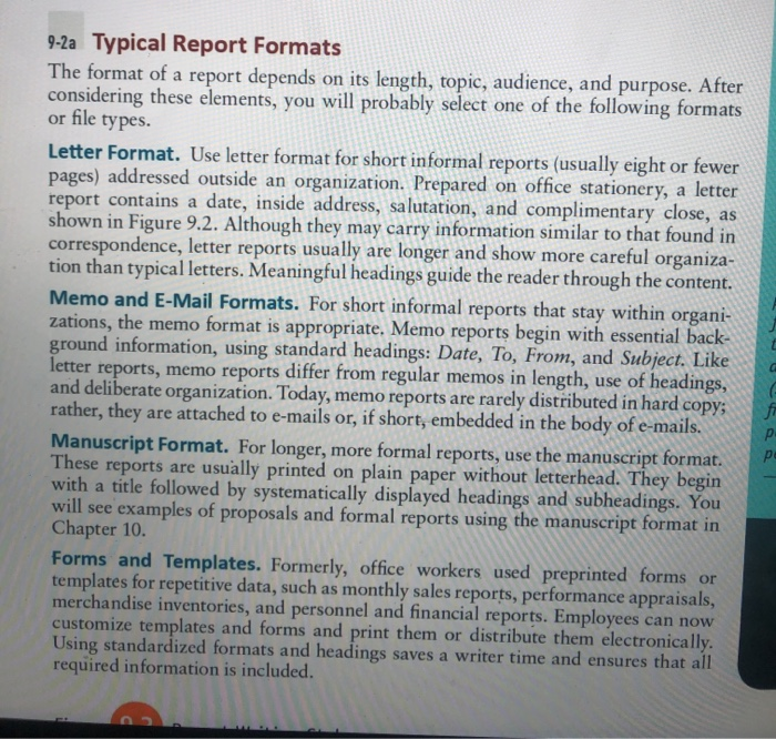 Identify The Following Report Heading And Title As... | Chegg.com