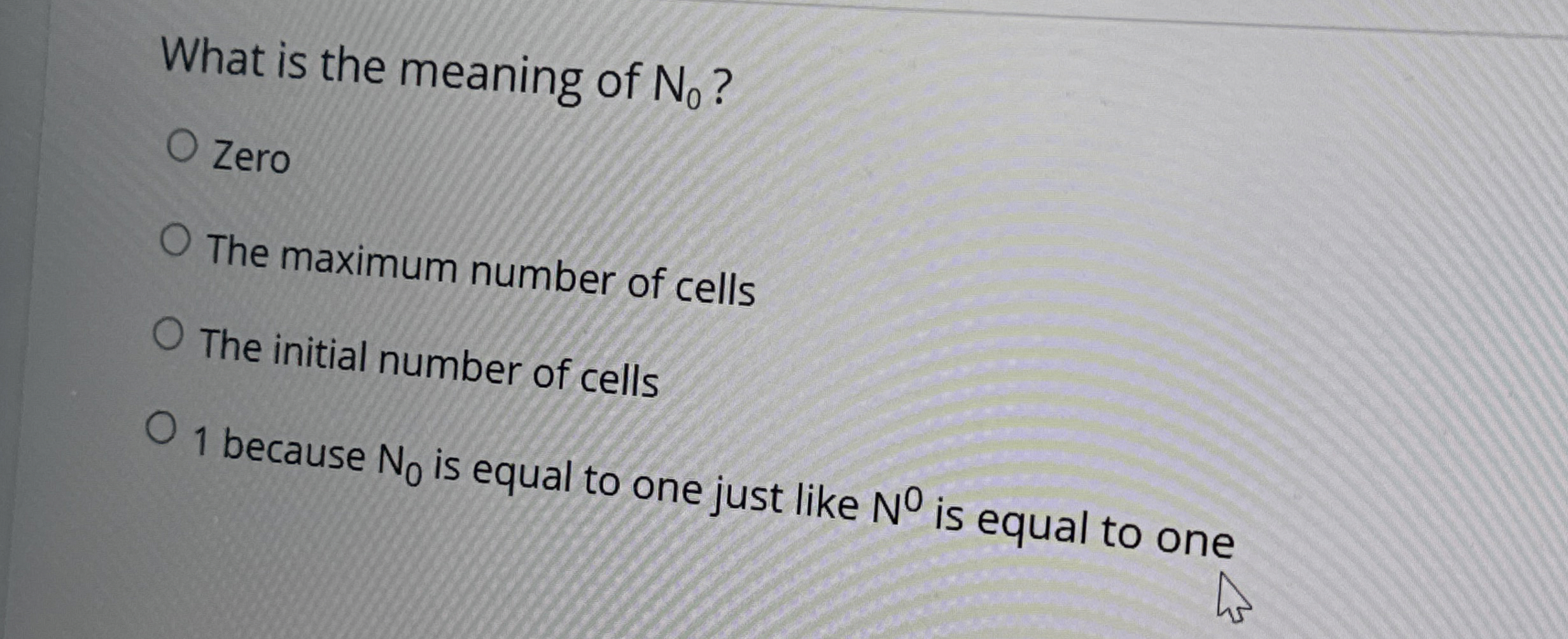 Solved What is the meaning of N0 ?ZeroThe maximum number of | Chegg.com