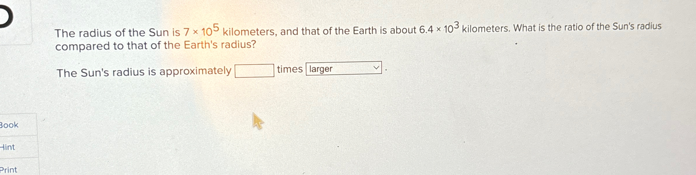 Solved The radius of the Sun is 7×105 ﻿kilometers, and that | Chegg.com