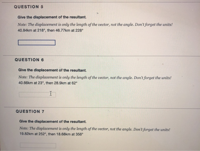 Solved QUESTION 5 Give the displacement of the resultant. | Chegg.com