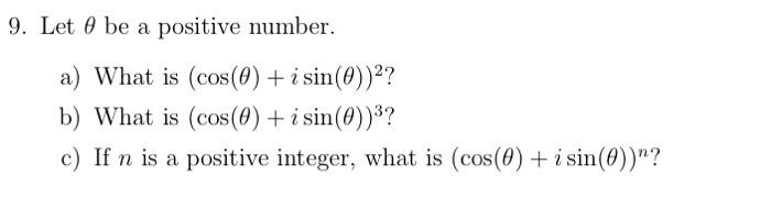 Solved 9. Let θ be a positive number. a) What is | Chegg.com