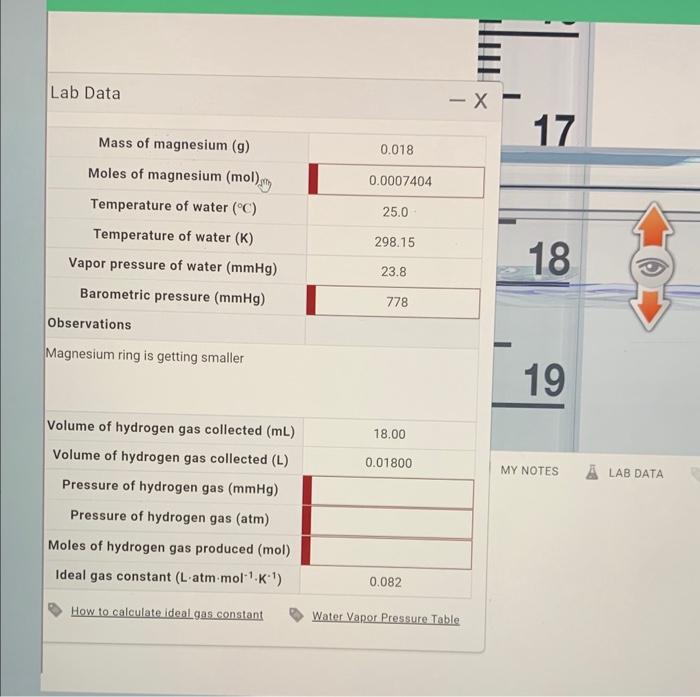 Solved help calculate the pressure of hydrogen gas | Chegg.com