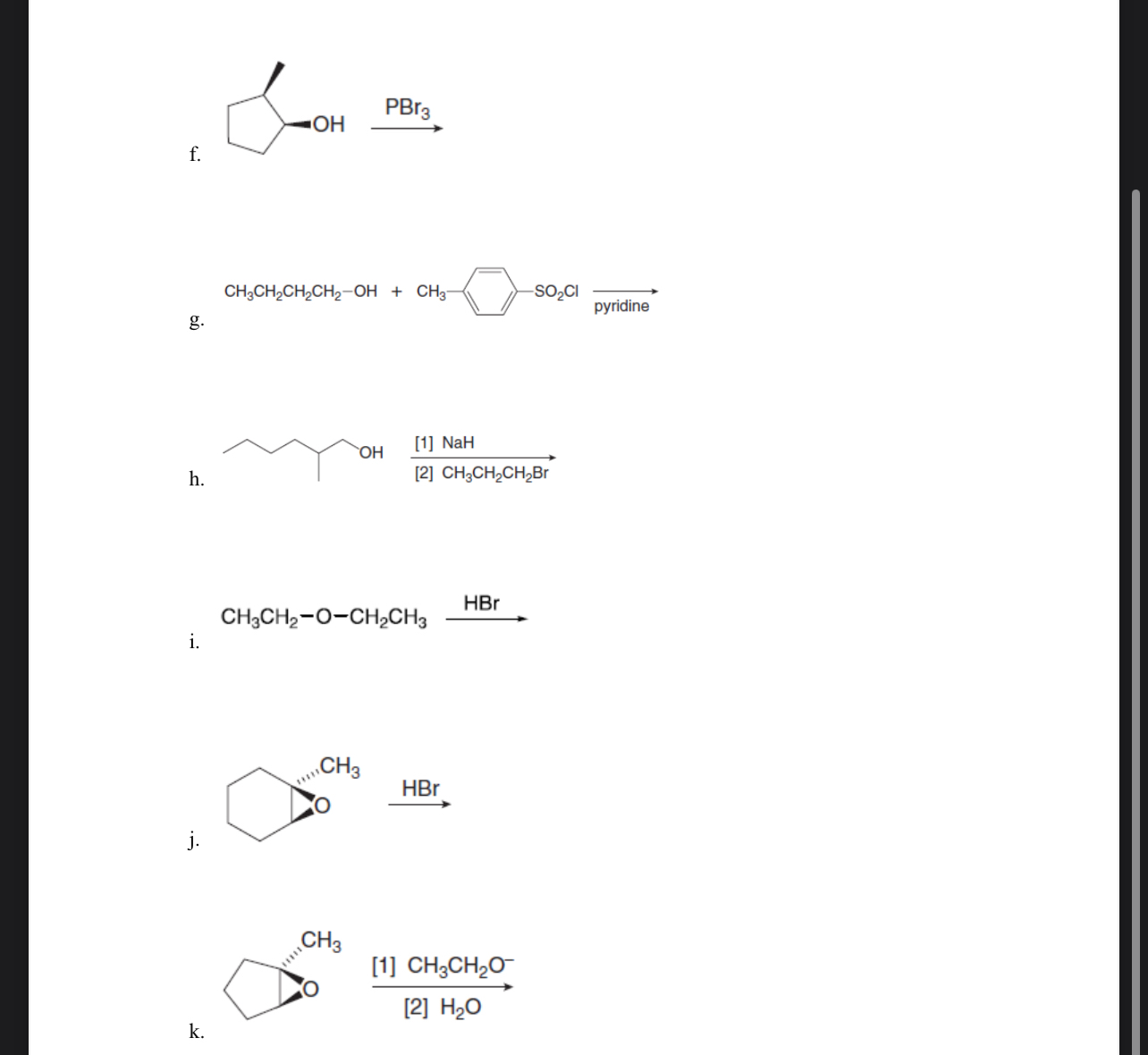 Solved Write the reactants or products of each reaction | Chegg.com