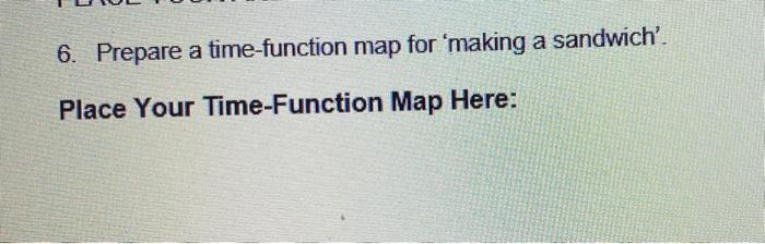 Solved 6. Prepare a time-function map for 'making a | Chegg.com