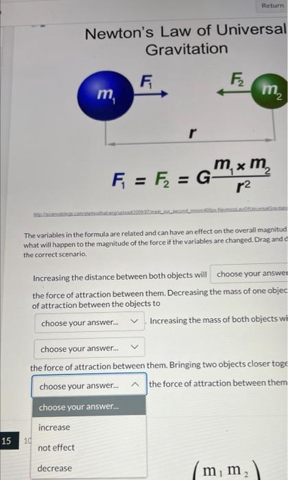 Solved 14 10 points Newton's Law of Universal Gravitation F | Chegg.com
