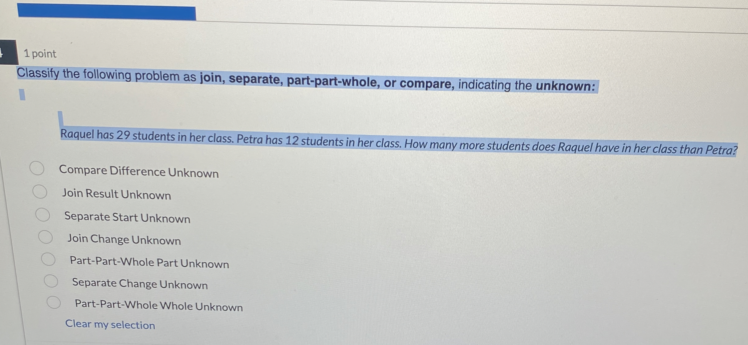 Solved 1 ﻿pointClassify the following problem as join, | Chegg.com