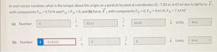 Solved In unit-vector notation, what is the torque about the | Chegg.com