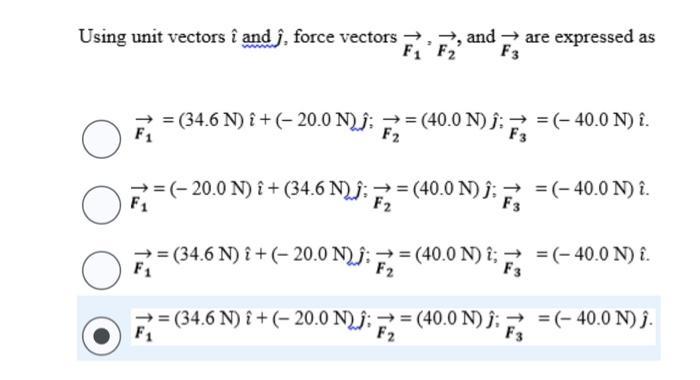 Solved A. Three force vectors act on an object, as shown in | Chegg.com